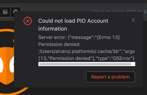 Home Could Not Load Pio Account Information · Issue 1944 · Platformioplatformio Core · Github