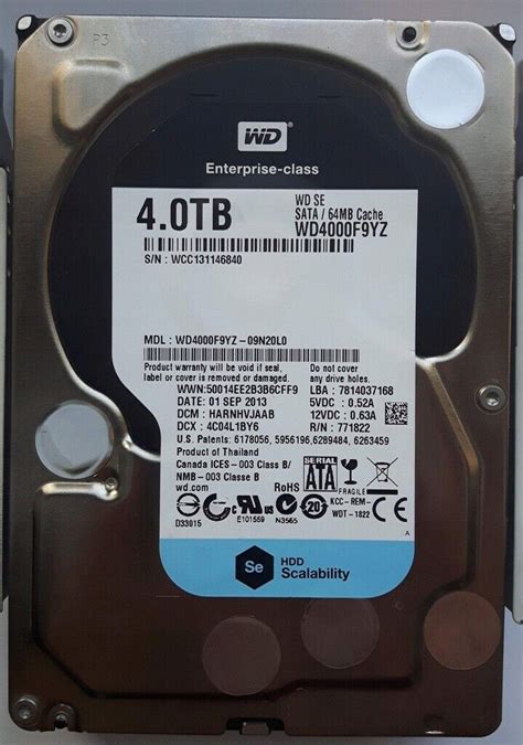 Western Digital Wd4000f9yz 4 Tb Internal 7200 Rpm 35 Hard Drive