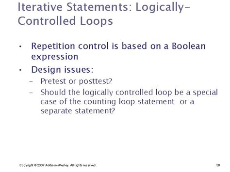 Chapter 8 Statementlevel Control Structures Chapter 8 Topics
