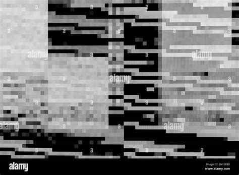 Abstract Black And White Pixel Pattern Background Of A Digital Glitch