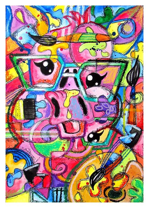 Animal Artists Series Pablo Pigcasso Mixed Media Instructor Chri