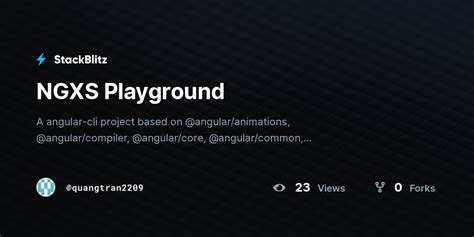 NGXS Playground StackBlitz
