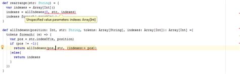 Unspecified Value Parameters For Array In Scala Stack Overflow