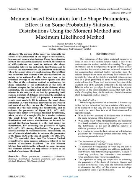 Moment Based Estimation For The Shape Parameters Effect It On Some