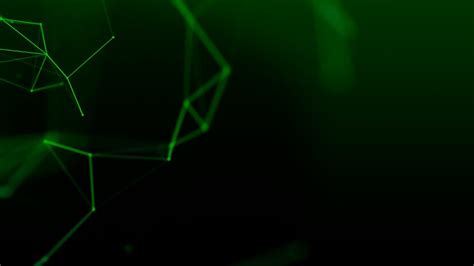 Premium Photo Abstract Digital Connection Moving Dots And Lines Abstract Surface Of Green Plexus