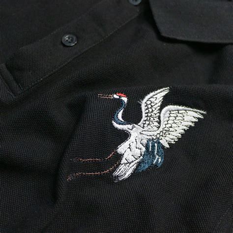Cranes Embroidery Polo Shirt Koisea