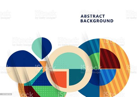 동적 트렌디 한 기하학적 추상적 배경 현대 중복 둥근 모양 기업 디자인 포스터 배너 명함 엽서용 템플릿입니다 벡터 0명에 대한 스톡 벡터 아트 및 기타 이미지 Istock