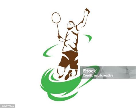 행동에서 현대 열정적인 배드민턴 선수 배드민턴에 대한 스톡 벡터 아트 및 기타 이미지 배드민턴 경쟁 놀기 Istock