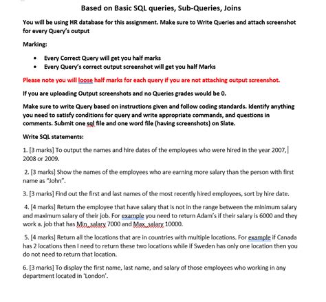 based on basic sql queries sub queries joins you