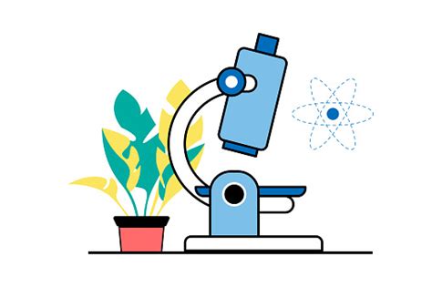 플랫 웹 디자인에 있는 사람들 장면이 있는 의료 서비스 개념 실험실 현미경을 사용한 실험실 테스트 및 미생물 연구 소셜 미디어 배너 마케팅 자료에 대한 벡터 그림입니다 구급