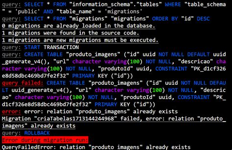 Sugestão Quando Se Possui O Banco Já Criado é Retornado Alguns Erros