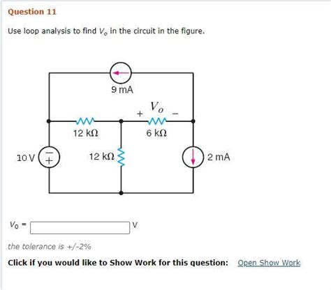 Solved Question 11 Use Loop Analysis To Find V In The