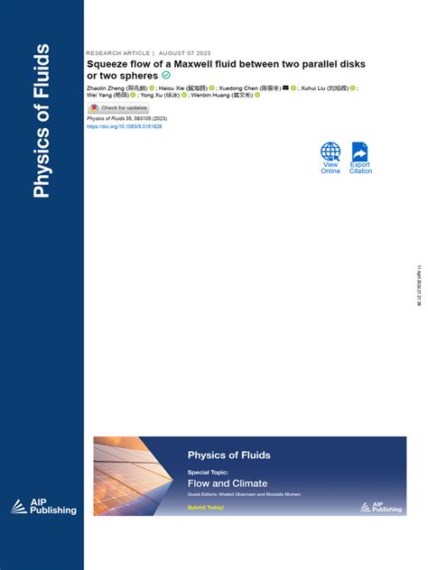 Zheng Et Al 2023 Pdf Viscoelasticity Fluid Dynamics