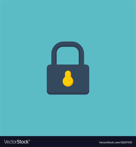 Flat Icon Lock Element Royalty Free Vector Image