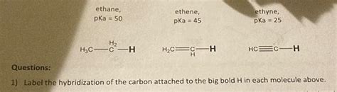 Solved 1 Label The Hybridization Of The Carbon Attached To