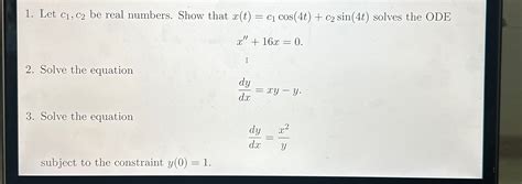 Solved Let C C Be Real Numbers Show That Chegg Com