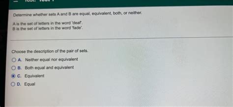 Solved Determine Whether Sets A And B Are Equal Equivalent Chegg Com