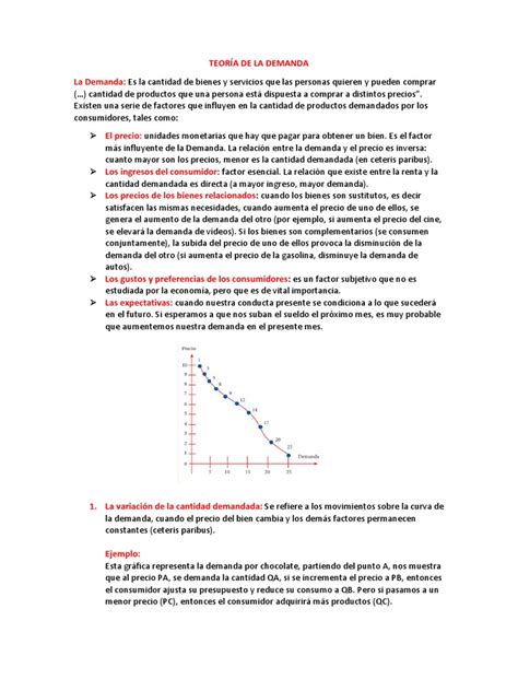 Teoría De La Demanda 3° Pdf Oferta Y Demanda Demanda