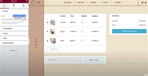 how to use the elementor woocommerce cart widget elementor