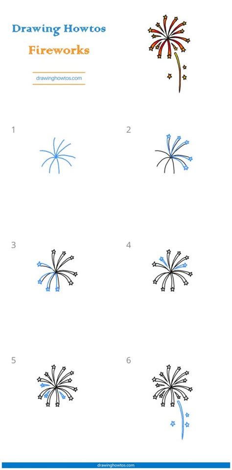 How To Draw Fireworks Step By Step Easy Drawing Guides Drawing Howtos