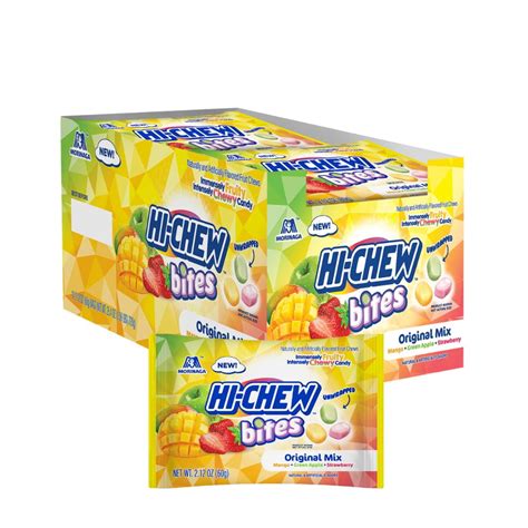 Hi Chew Bites Original Mix Pack Of 12 Bags 2 12oz Each Mango Green Apple Strawberry Chewlets