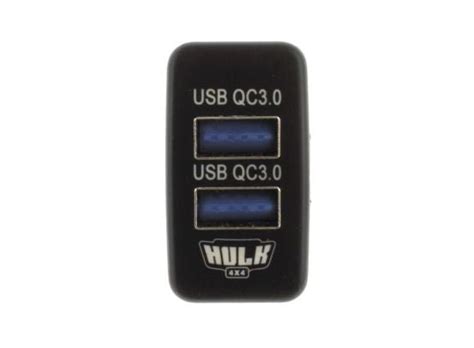 Hulk 4x4 Dual Usb Socket Qc3 Oe Rpl To Suit Early Toyota Blue Led