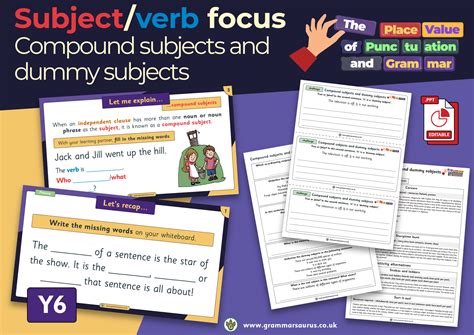 Year 6 Place Value Of Punctuation And Grammar Subject Verb Focus Compound Subjects And Dummy
