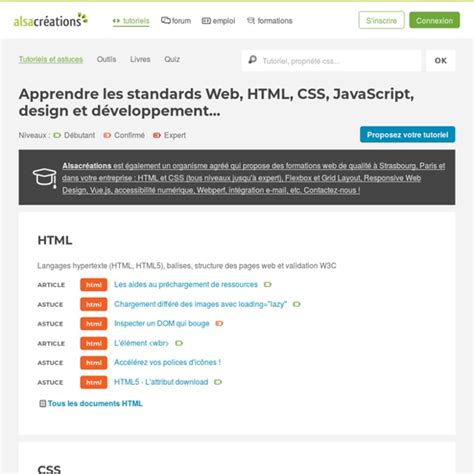 Tutoriels Html5 Css3 Accessibilité Javascript Ajax Jquery Pearltrees