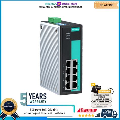 Jual Switch Unmanaged Ethernet Switches 8 Port Full Gigabit Moxa Eds G308 Shopee Indonesia