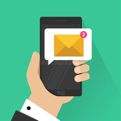 New Email Notification On Mobile Phone Vector Illustration Smartphone