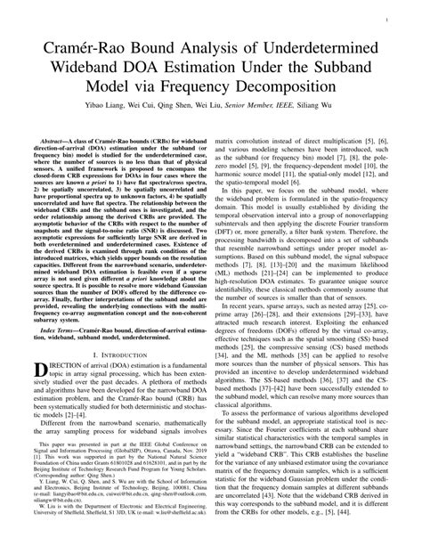 Pdf Cramér Rao Bound Analysis Of Underdetermined Wideband Doa