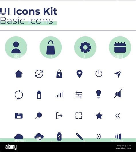 basic ui icons kit stock vector image and art alamy