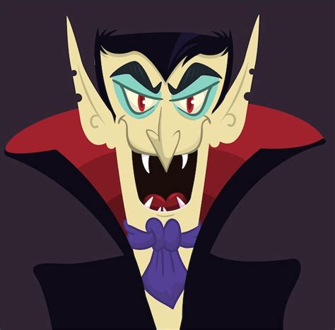 Premium Vector Cute Cartoon Vampire Smiling Vector Illustration