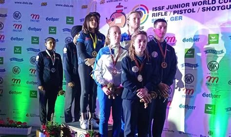 მარიამ ფროდიაშვილი გიორგი მუმლაძის წყვილმა ტყვიის მსროლელთა მსოფლიო თასზე ბრინჯაოს მედალი მოიპოვა