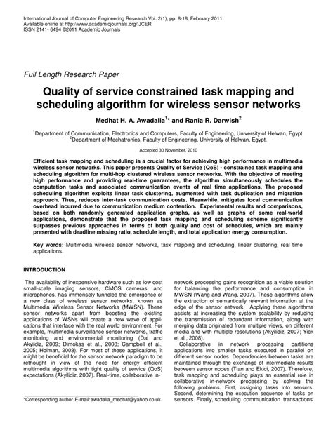 pdf quality of service constrained task mapping and scheduling