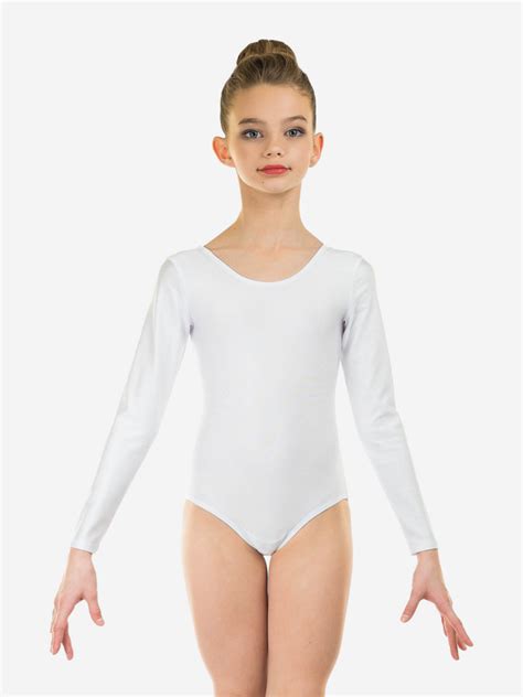 Купальник гимнастический хлопковый Танцующие арт Mkup 04 0100 белый цвет — купить за 1220 руб