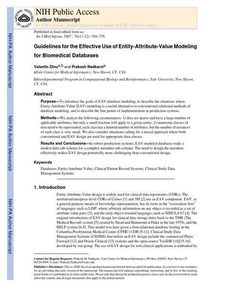 Guidelines For The Effective Use Of Entity Attribute Value Modeling For