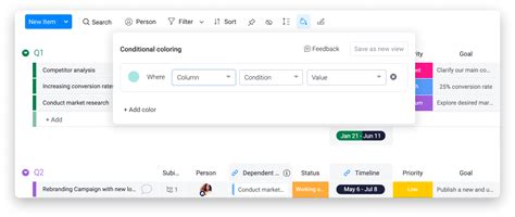 Conditional Coloring Support