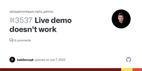 live demo doesn t work · issue 3537 · railsadminteam rails admin · github