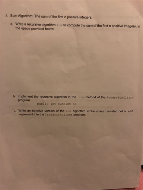 Solved 3 Sum Algorithm The Sum Of The First N Positive
