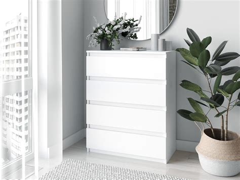 ᐉ Комод на 4 ящики без ручок Ft 215 1000х800х400 Білий • Краща ціна в