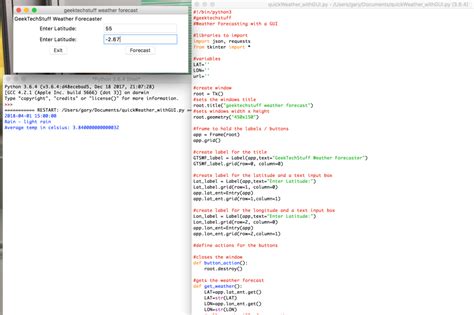 Weather Forecast Gui V1 Python Geektechstuff
