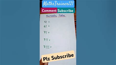 Factorial Trick😍mathsshortsytshortstrendingviralmathstrainer121reelsyoutubesongmusic