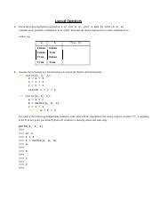 CSD 1233 Assg LOGICAL OPERATORS Docx Logical Operators 1 Given The
