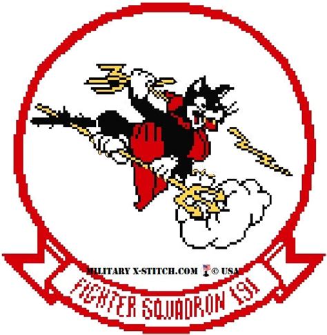 Vf 191 Satans Kittens Fighter Squadron Insignia Military Xstitch Com