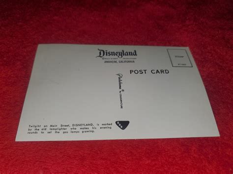 Vintage Disneyland Postcard 1950s 60s Of Twilight On Main St 1968