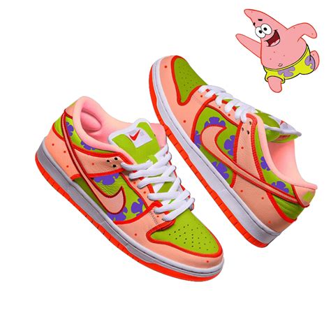 Patrick From Spongebob Sb Dunk Low Kkix Custom Sneakers