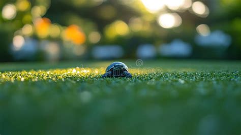 Tiny Turtle On Vibrant Green Grass Stock Illustration Illustration Of