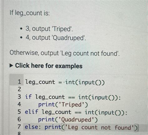 Solved If Legcount Is3 ﻿output Triped4 ﻿output