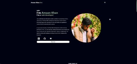 amaan khan on linkedin welcome to my react js powered portfolio where i merge innovation with…